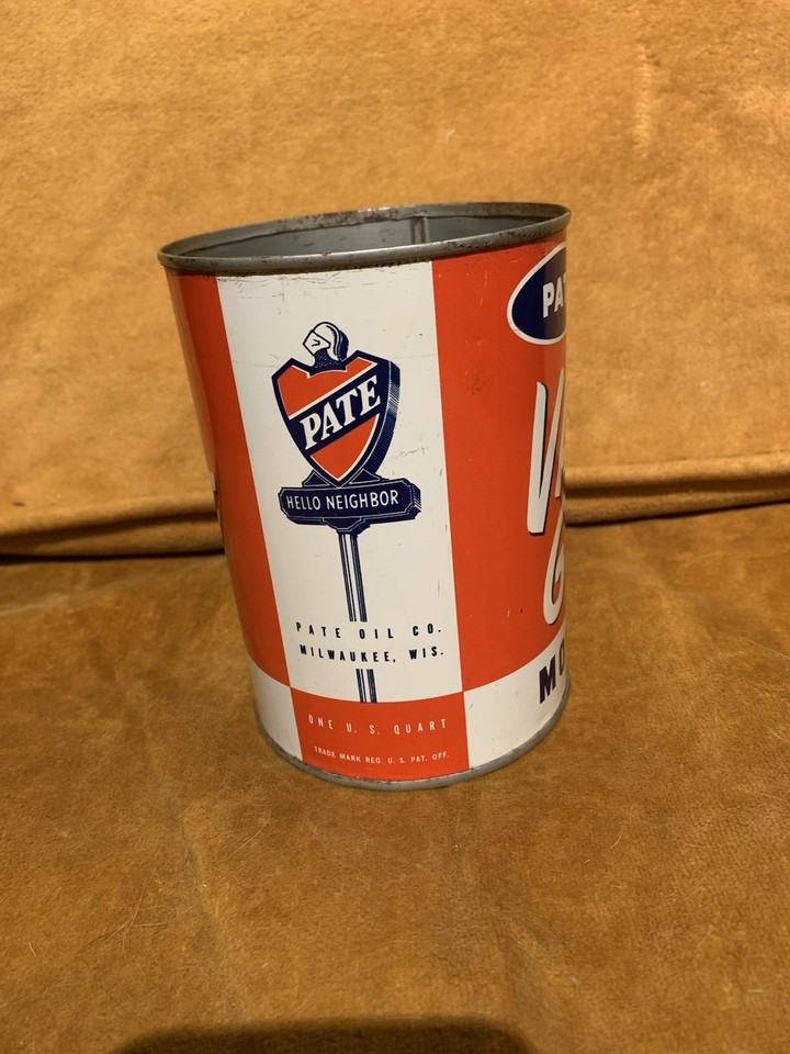 Vintage Pate Valve Guide Motor Oil One Quart Can | eBay