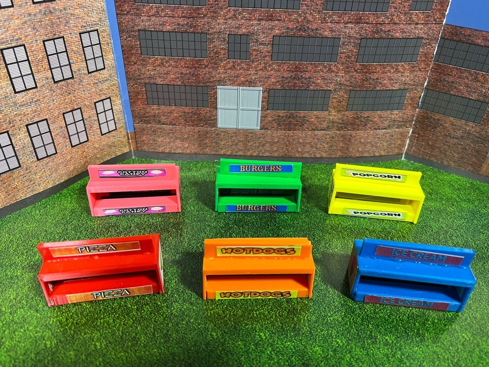 Model Train HO Scale Food Stands - Includes Six Snack Booths with ...