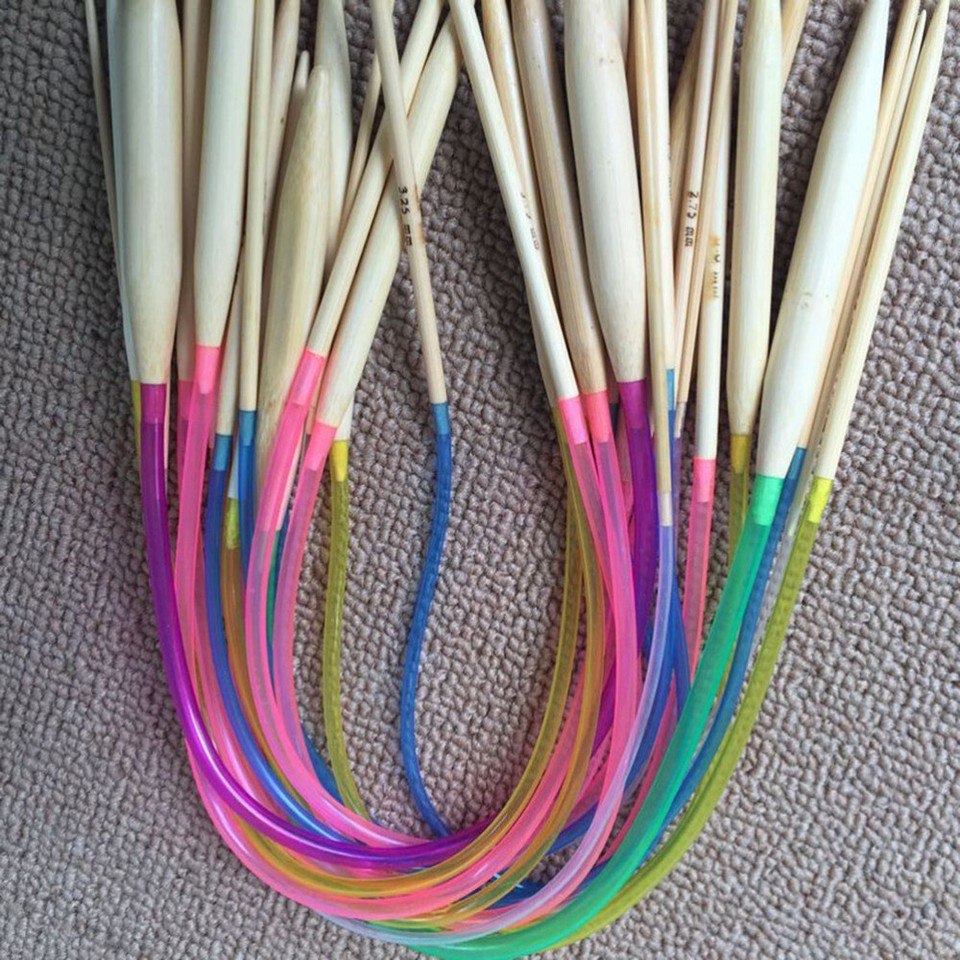 18 Pairs Wooden Bamboo Knitting Needle Tube Interchangeable Needles | eBay