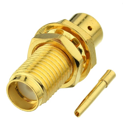 2 xSMA Jack Female Bulkhead Solder Connector for 0.141" RG402 Semi ...