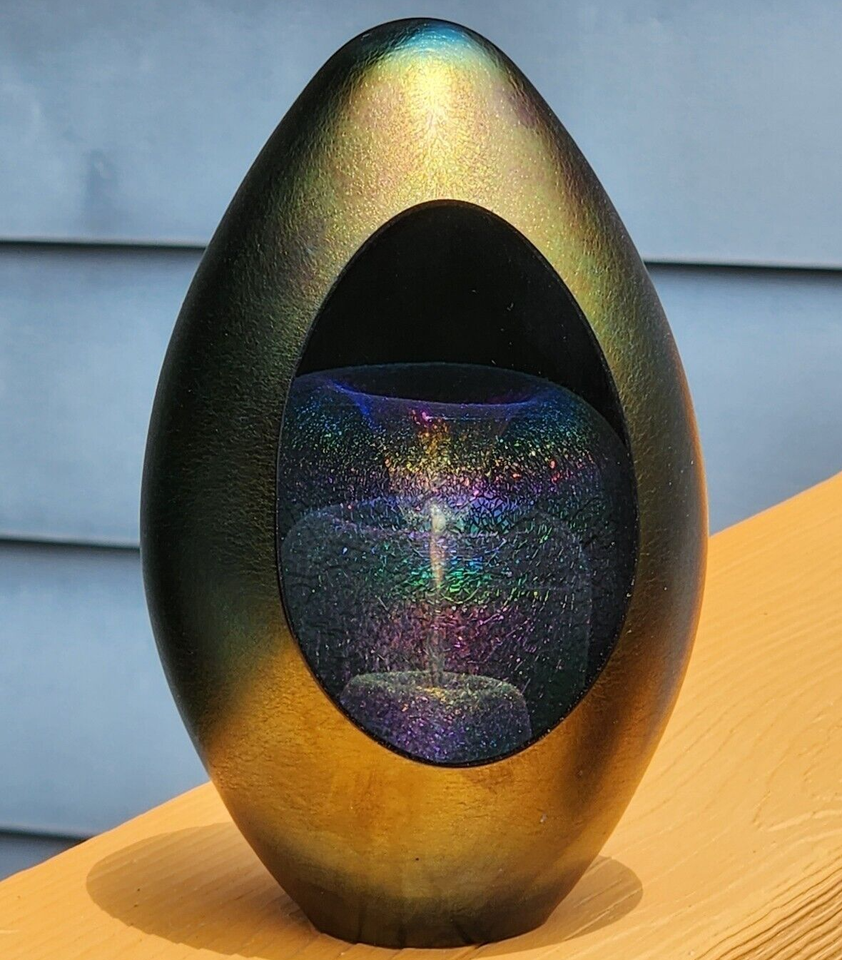 Huge Eickholt Triple Fountain Seed Life Iridescent Aurene Glass ...