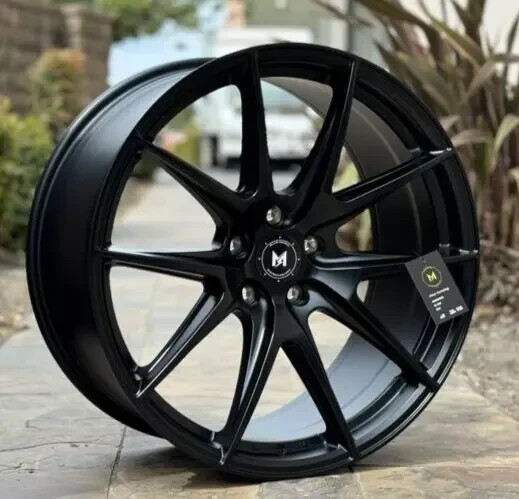 4 Pcs 18x8.5 +35 5x120 MFlow MFR2 Matte Black Wheels 18" For BMW 325 ...