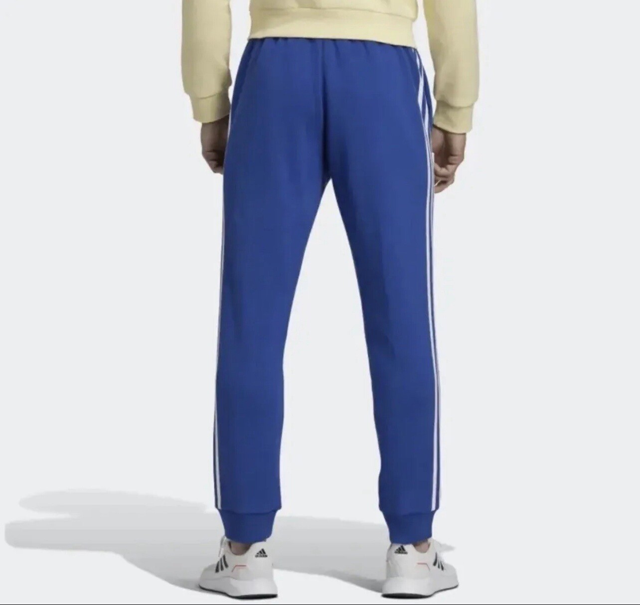 adidas Mens French Terry Tapered-Cuff 3-Stripe Jogger HL2270 Pants Blue ...