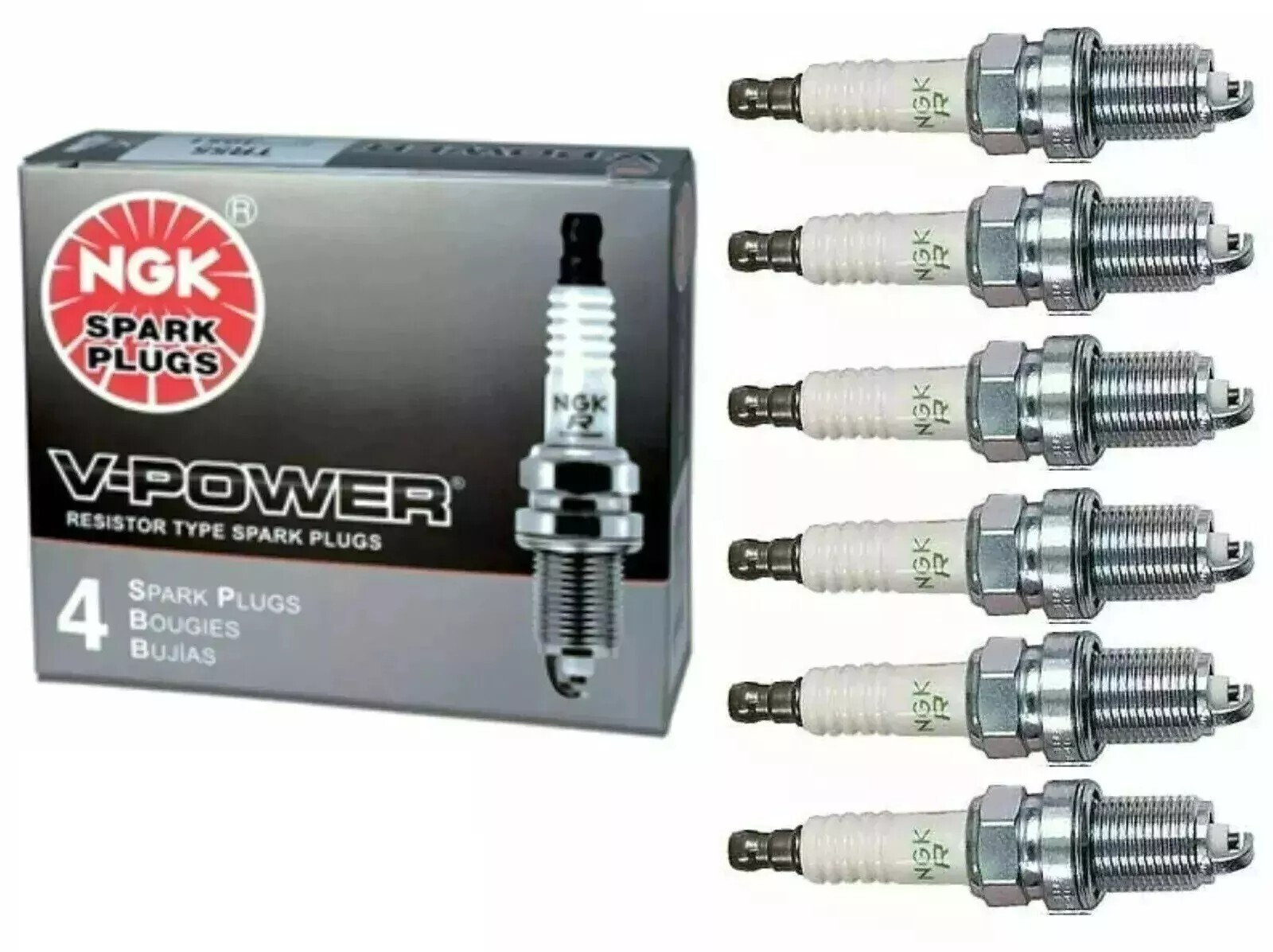 6 pc NGK 4838 BP8H-N-10 V-Power Spark Plugs for L76V 827M 33-816737Q su ...