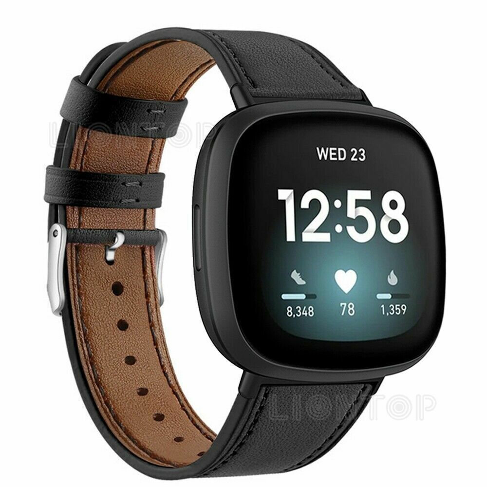 Band for Fitbit Versa 4/Fitbit Sense Genuine Leather Strap Wristband ...