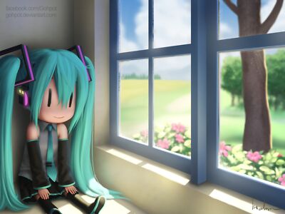 Anime hatsune miku vocaloid tie window deviantart cyan Playmat Gaming ...