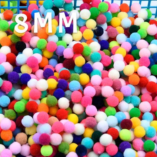 8mm Mini Fluffy Pompom Mixed Color Soft Pom Pom Balls Wedding ...