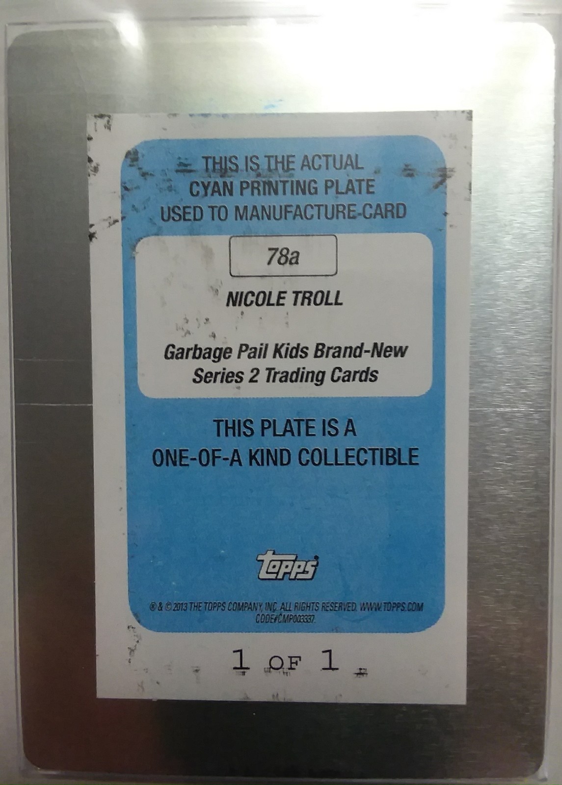 Garbage Pail Kids BNS 2 78A Nicole Troll Cyan Printing Plate | eBay