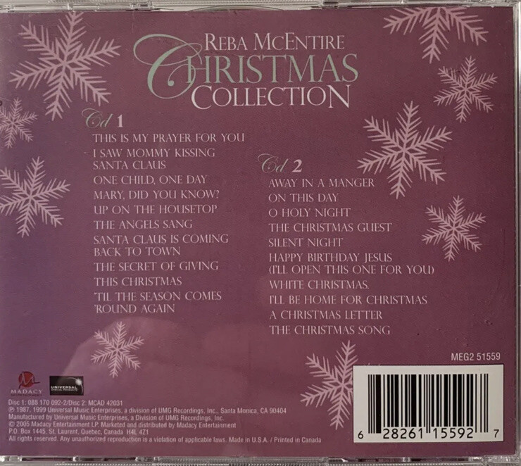 Reba McEntire - Christmas Collection (2 CD Set, 2005 Madacy/Universal ...