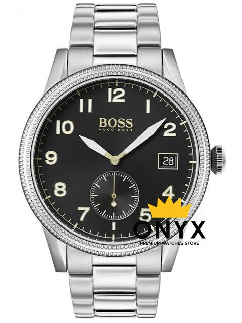 HUGO BOSS WATCH NO BOX BLACK DIAL LEGACY MEN’S 42mm 5ATM STAINLESS ...
