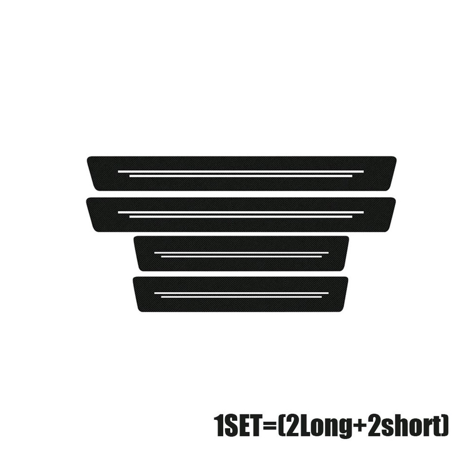4x Carbon Fiber Car Door Plate Sill Scuff Anti Scratch Sticker Auto ...