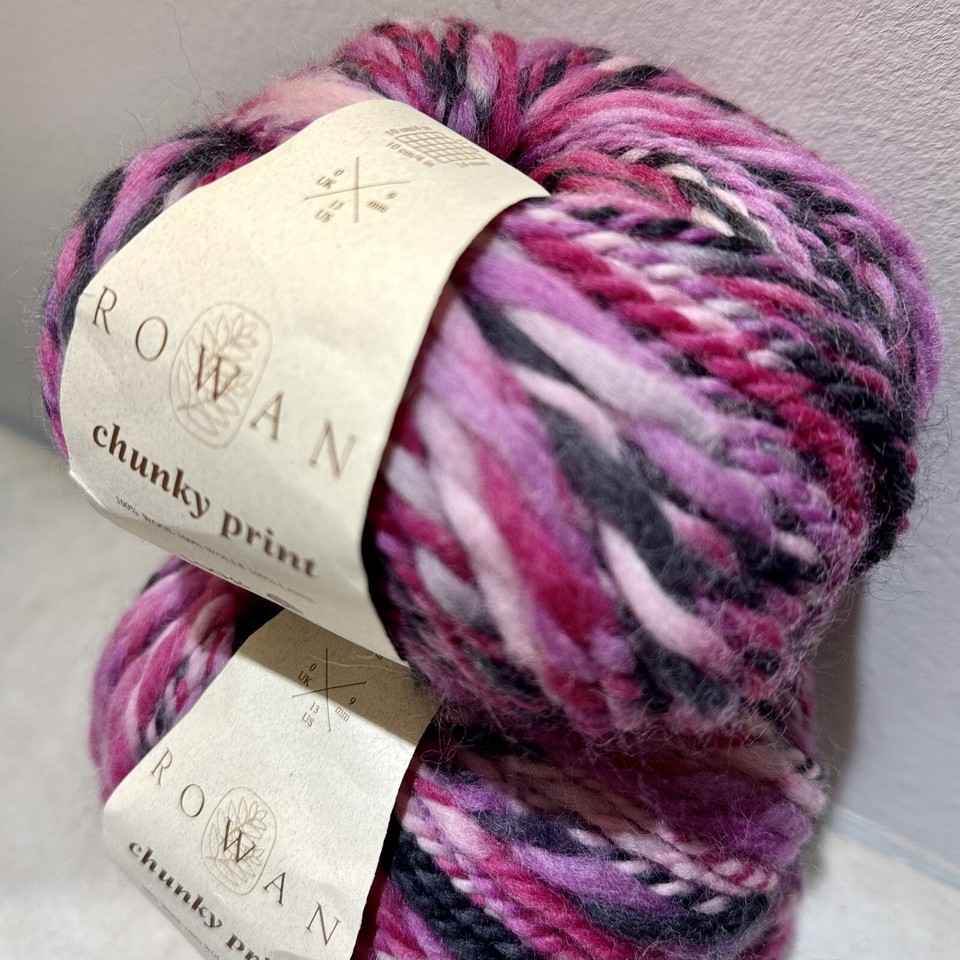 Rowan chunky print yarn Wool Variegated Pinks Bulky Knitting NEW Craft ...