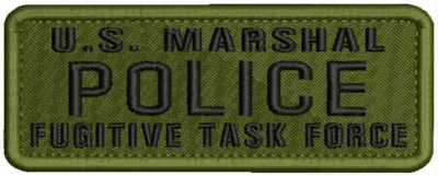 U.S. MARSHAL POLICE FUGITIVE TASK FORCE Embroidery Patch 2x5 hook on ...