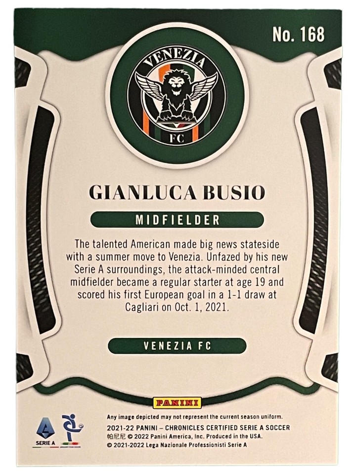 2021-22 Panini Chronicles - Certified ! Gianluca Busio | eBay