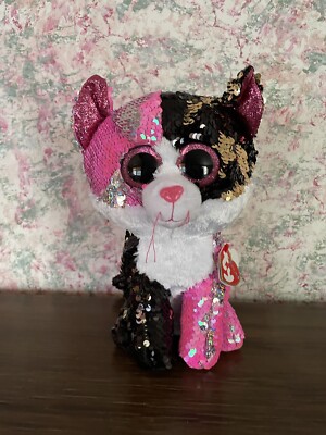 Ty Beanie Boos Flippables 8" MALIBU the Color Changing Sequins Cat ...