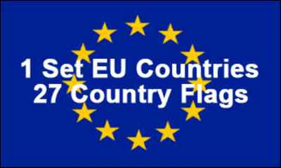 Set of 27 Euro European Union Countries 4"x6" Desk Table Stick Flag (No ...