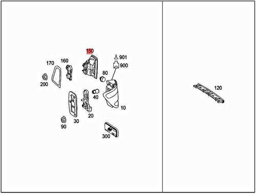 Genuine MERCEDES W245 B-CLASS Tail Light Rear Lamp Left Tailgate ...