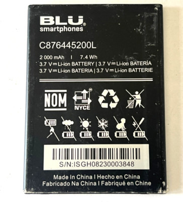 BLU J8L J0170uu Original OEM Smart Cell Phone Battery C876445200L ...