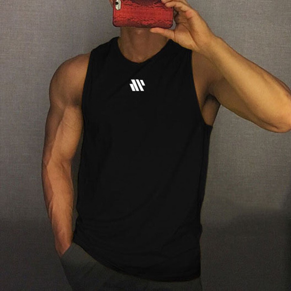 Men Loose Gym Muscle Singlets Workout Sport Tank Top Fitness Sleeveless ...