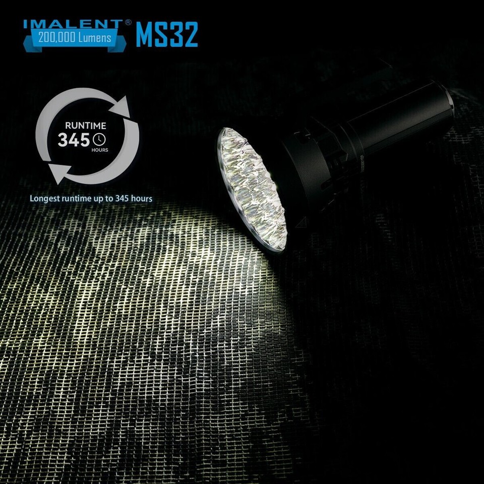IMALENT MS32 Flashlight 200,000 Lumens 1618 Meter Bright Emergency ...