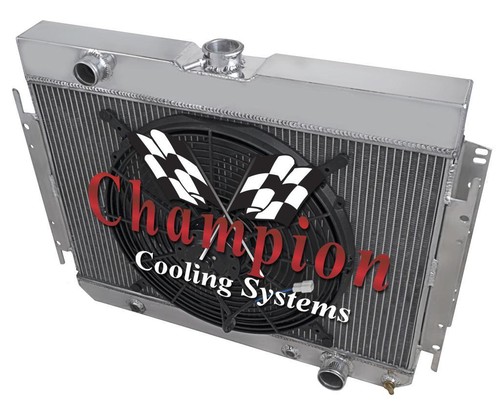 3 Row Discount Champion Radiator W/ 16" Fan for 1963 - 1968 Chevy Bel ...