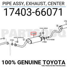 1740367040 Genuine Toyota Pipe ASSY Exhaust Center 17403-67040 for sale ...