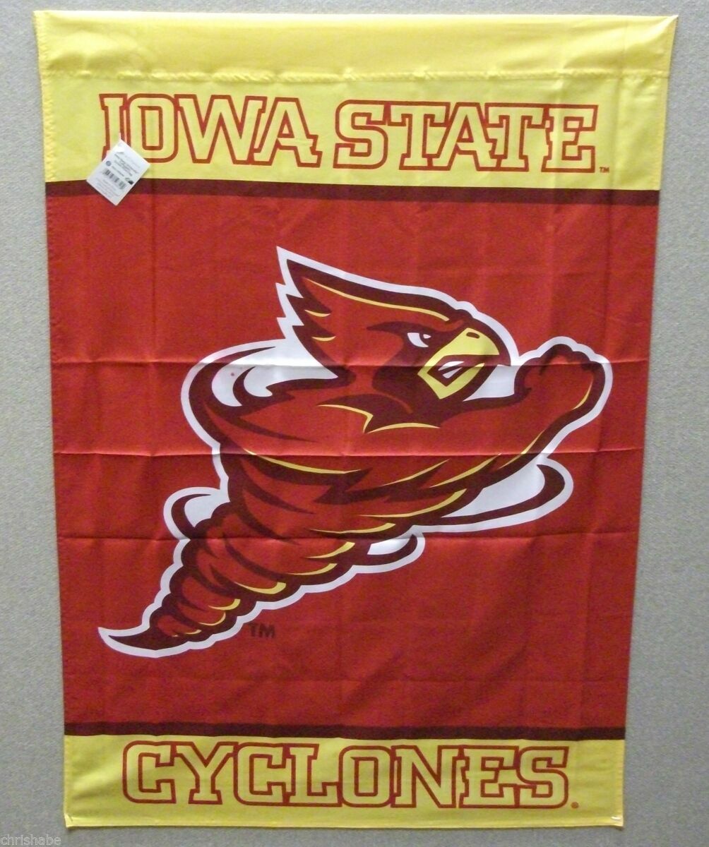 IOWA STATE CYCLONES NCAA 28"X40" VERTICAL BANNER HOUSE FLAG W/ SLEEVE ...