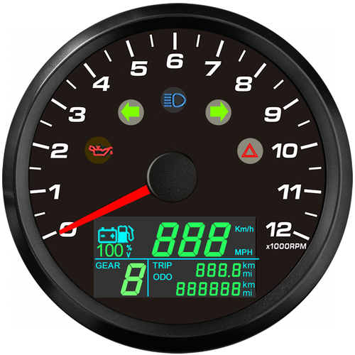 85mm 3 In 1 Multifunction GPS Speedometer Tacho with Fuel Level ODO ...