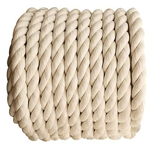 Natural Cotton Rope (5/8 inch x 50 feet) Feet Thick Soft Twisted Rope ...