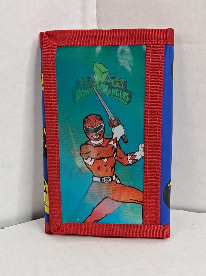 1994 Vintage Mighty Morphin Power Rangers trifold wallet Red Ranger ...