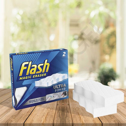 Flash Magic Eraser Ultra Power Re-Usable Sponge Remover Stain Scuffs ...