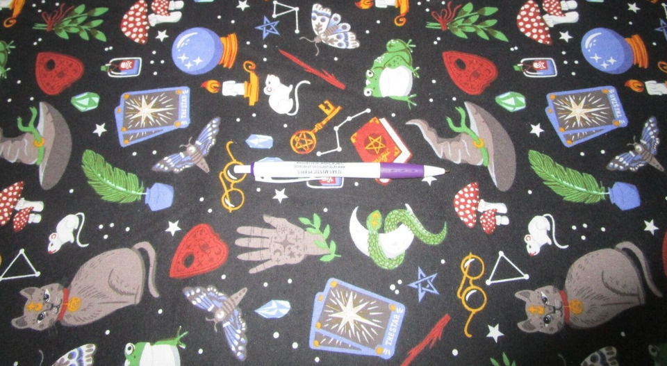HALLOWEEN - WITCHES MAGIC FLANNEL-1 YARD, 35 INCHES LONG - 43" WIDE 100 ...