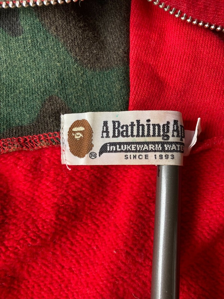 BAPE red shark 1st camo green size bape land size L a bathing ape from ...