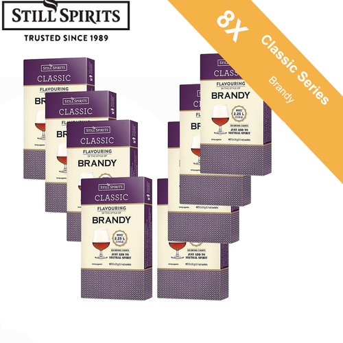 8 xStill Spirits Classic Brandy Essences 2 Sachet Make 2.25L Home Brew ...