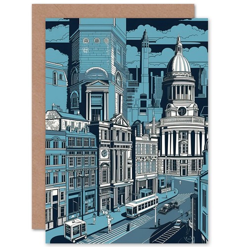 Belfast Cityscape City Centre Hall Travel Birthday Blank Greeting Card ...