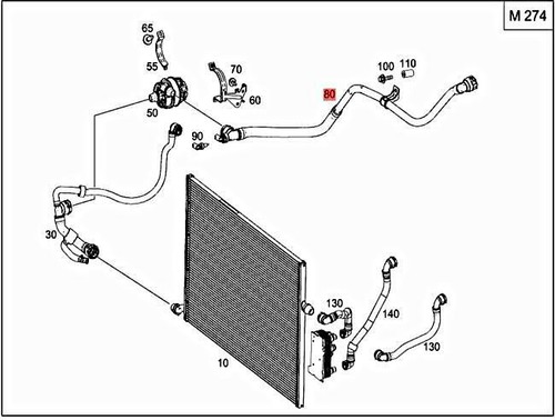 Genuine MERCEDES A205 C205 S205 W205 C-CLASS W205 Coolant hose ...