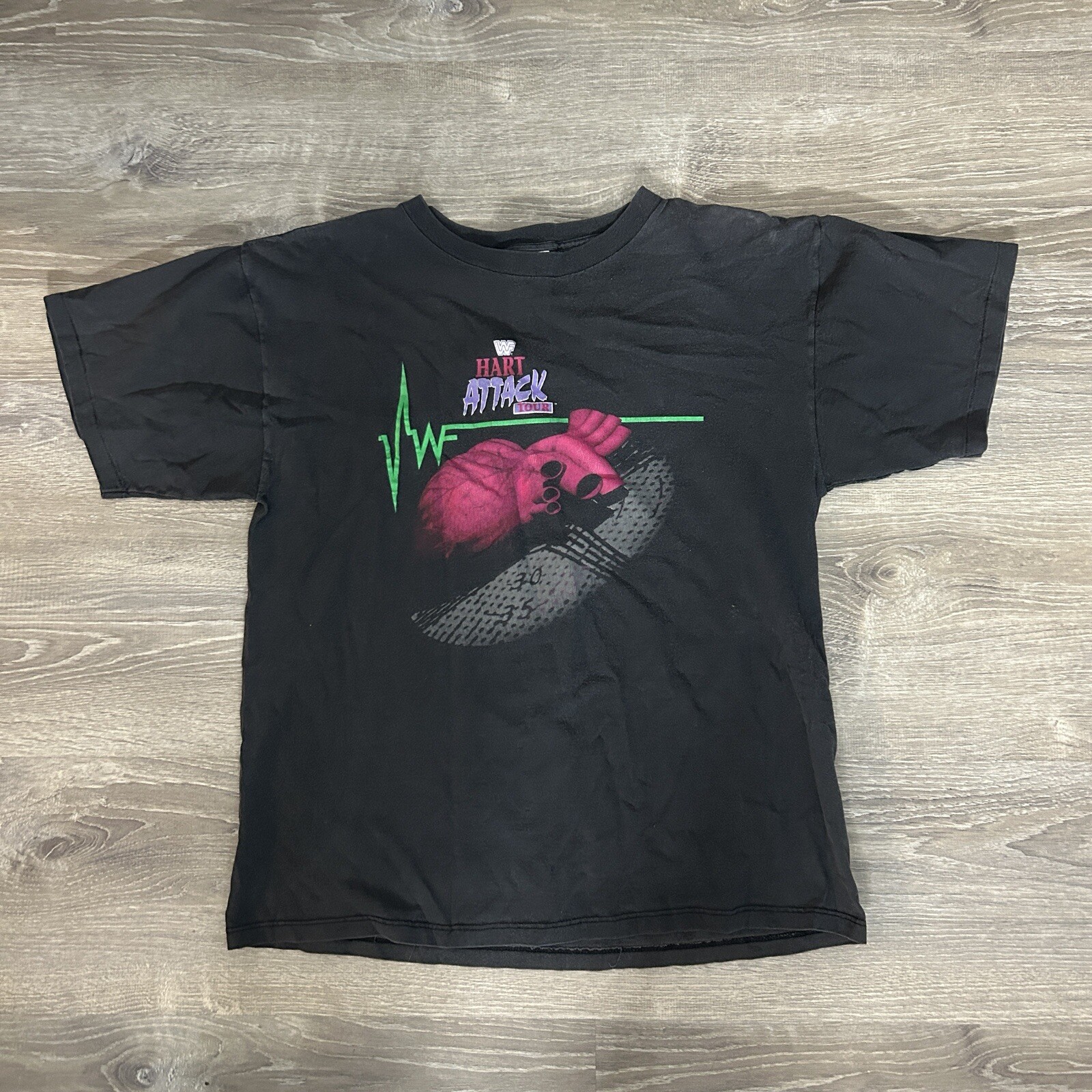 Vintage WWF 1994 HART ATTACK TOUR Wrestling Tee Shirt… - Gem