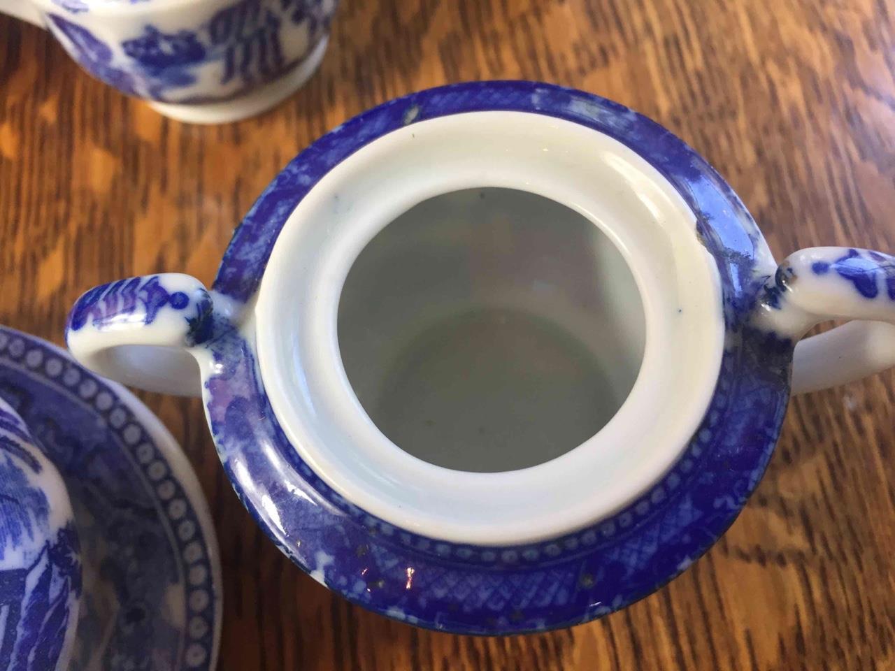 Vintage Blue Willow Childs Toy Porcelain Tea Set Dishes Made in Japan ...