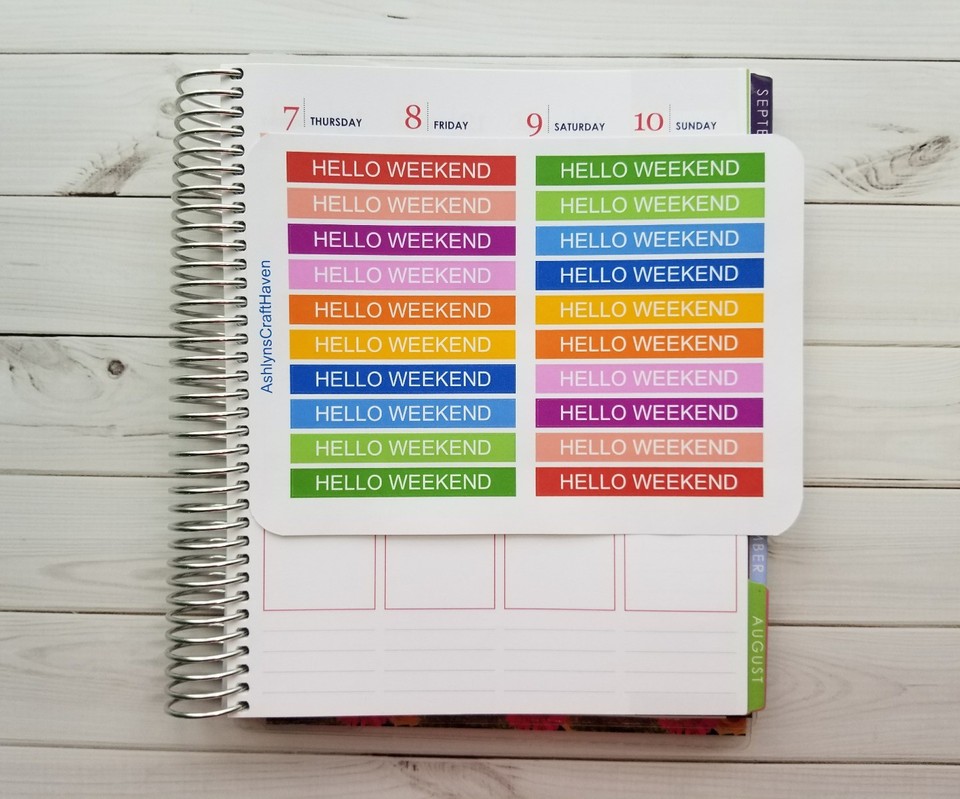 20 Hello Weekend Planner Stickers- Perfect For Erin Condren, Happy ...