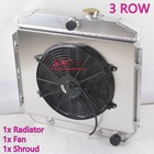 3Row Radiator with Shroud Fan For Chevy 1955-1957 Nomad 150 210 Bel Air ...