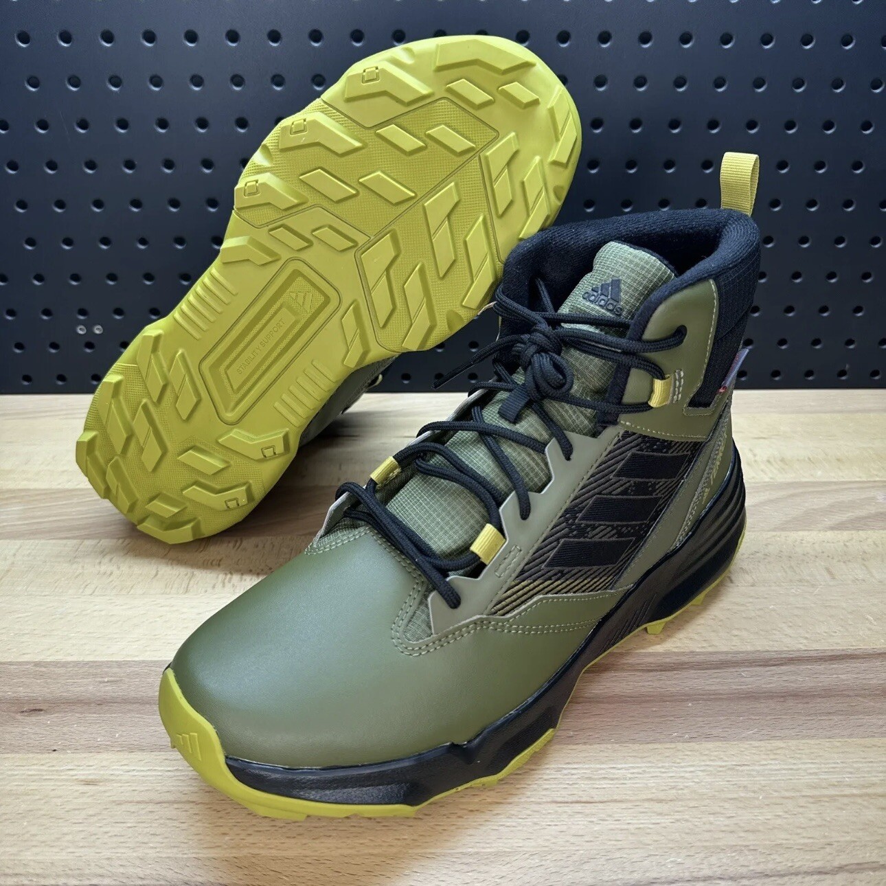adidas Terrex Unity Leather Mid COLD.RDY Hiking Olive Black GZ3936 Men ...