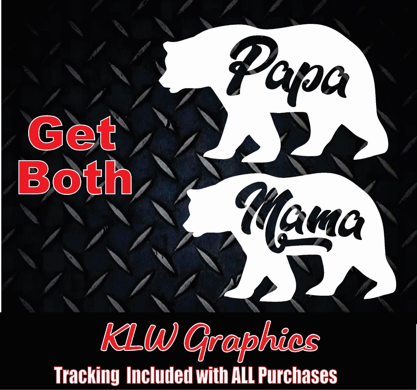 MAMA PAPA BEAR VINYL DECAL CAR BUMPER WINDOW STICKER MOM MOTHER Dad ...