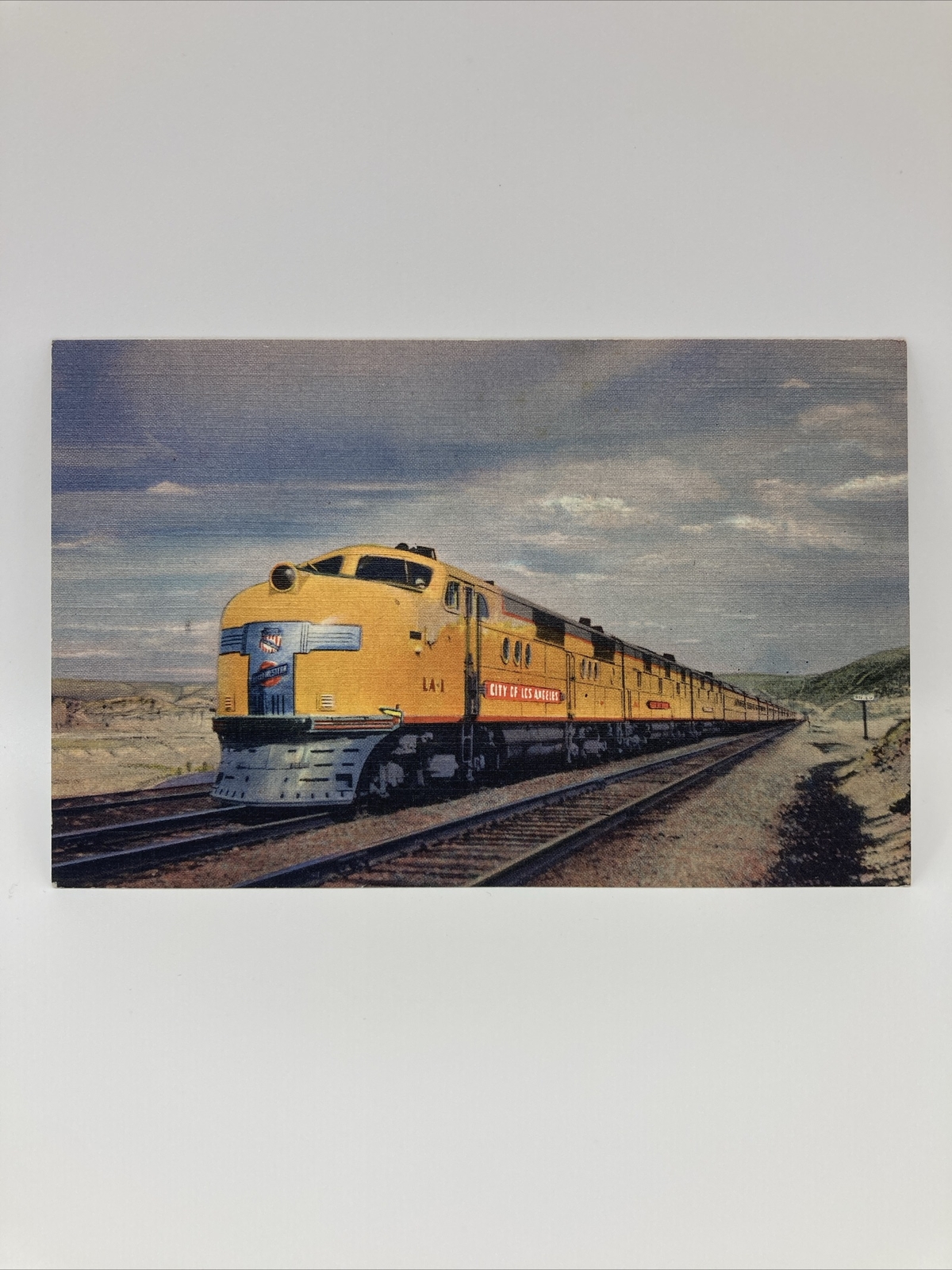 Vintage Linen Postcard Union Pacific Streamliner “City Of Los Angeles ...