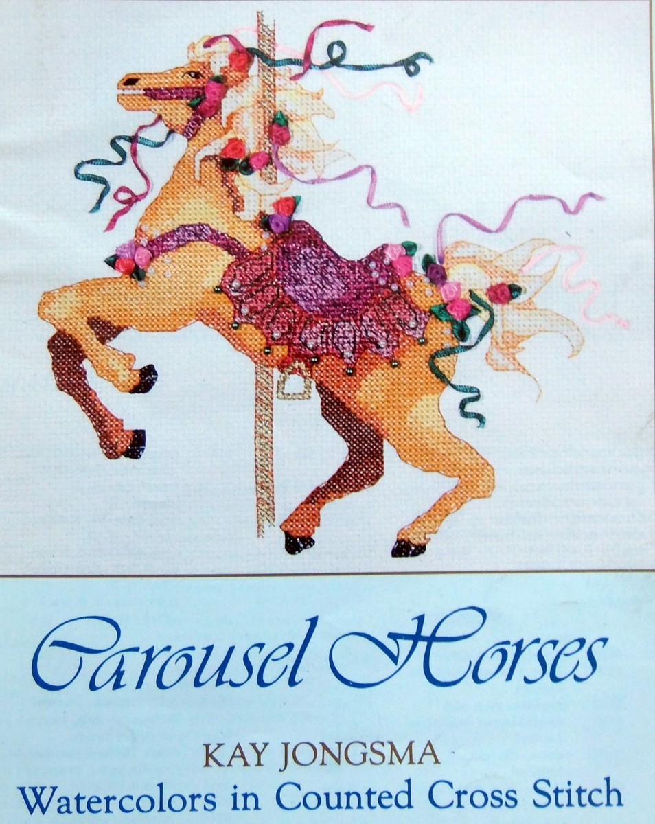 Carousel Horse Cross Stitch Patterns Plum Stitchery 18C Vintage Circus