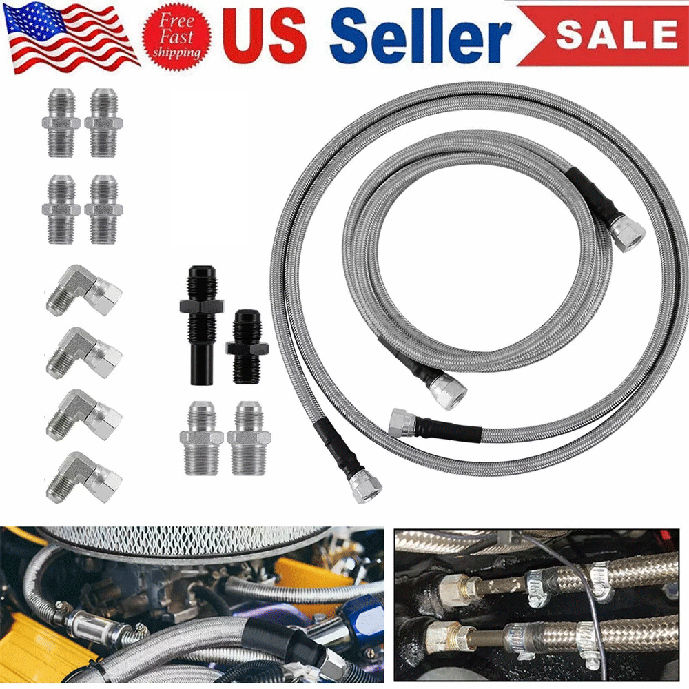 For GM 4L60E 4L80E Flexible SS Braided Transmission Cooler Lines Kit ...