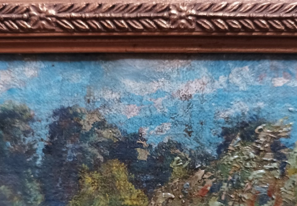 Ecole française post-impressionniste / Maisons dans les arbres / dlg ...