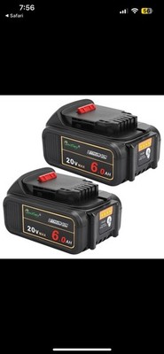 waitley 2 Pack 20V 6.0A Replacement Battery Compatible with Dewalt ...