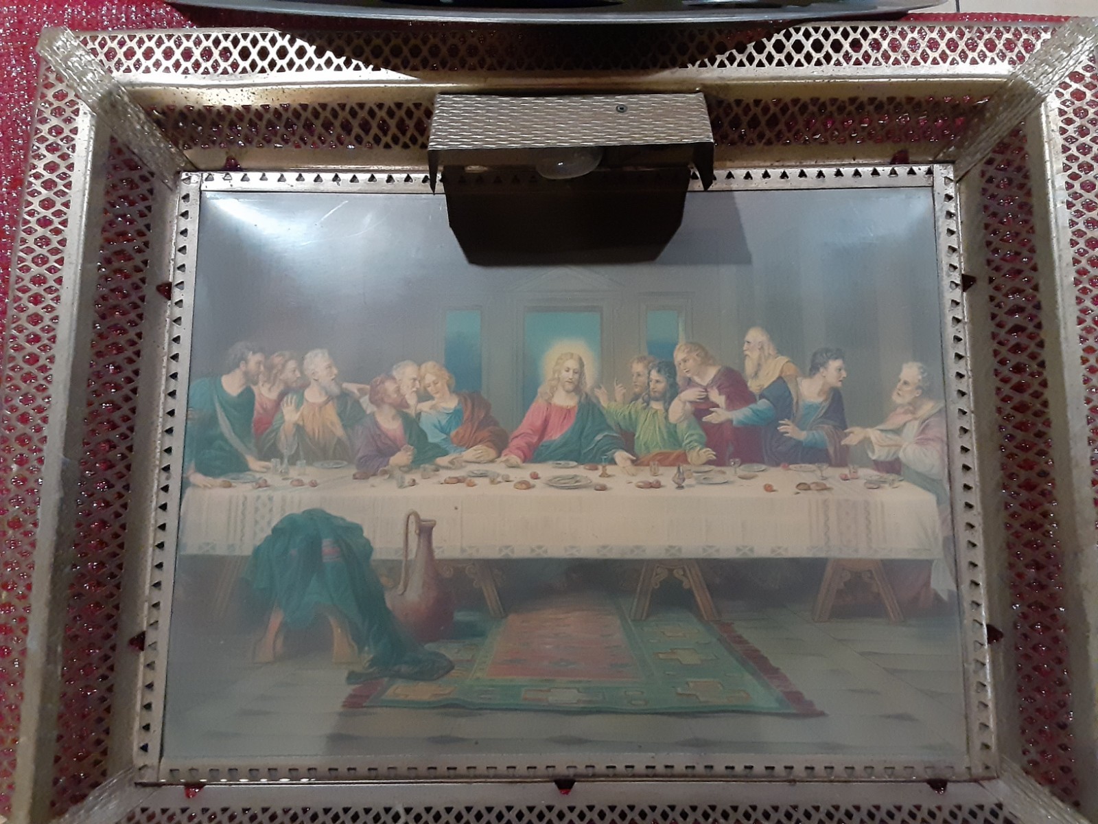 Vintage Last Supper Picture Wall Hanging Light Up Framed Print Picture ...