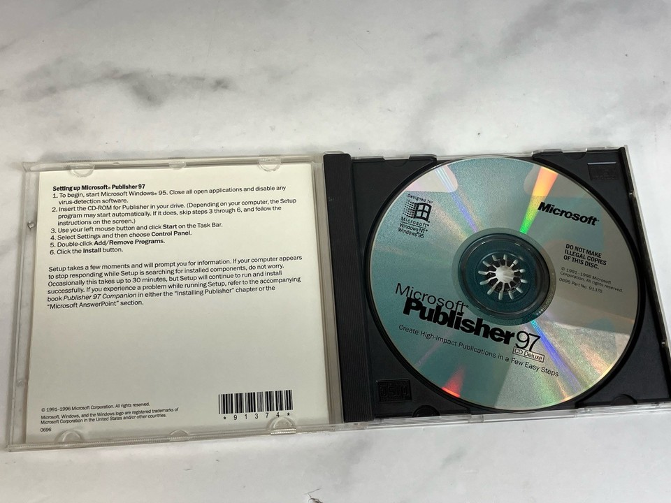 Microsoft Publisher 97 PC Software CD Deluxe Version with CD Key | eBay