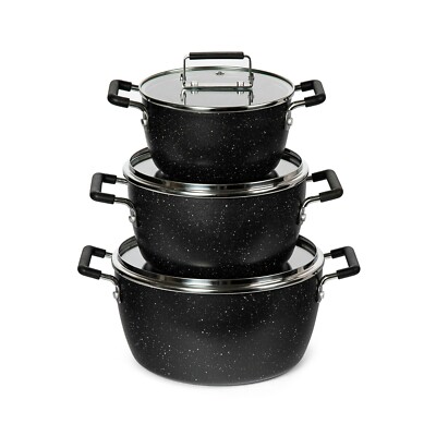 Granitestone 6 Piece Ultra Nonstick Space Saving Nesting Pots with ...